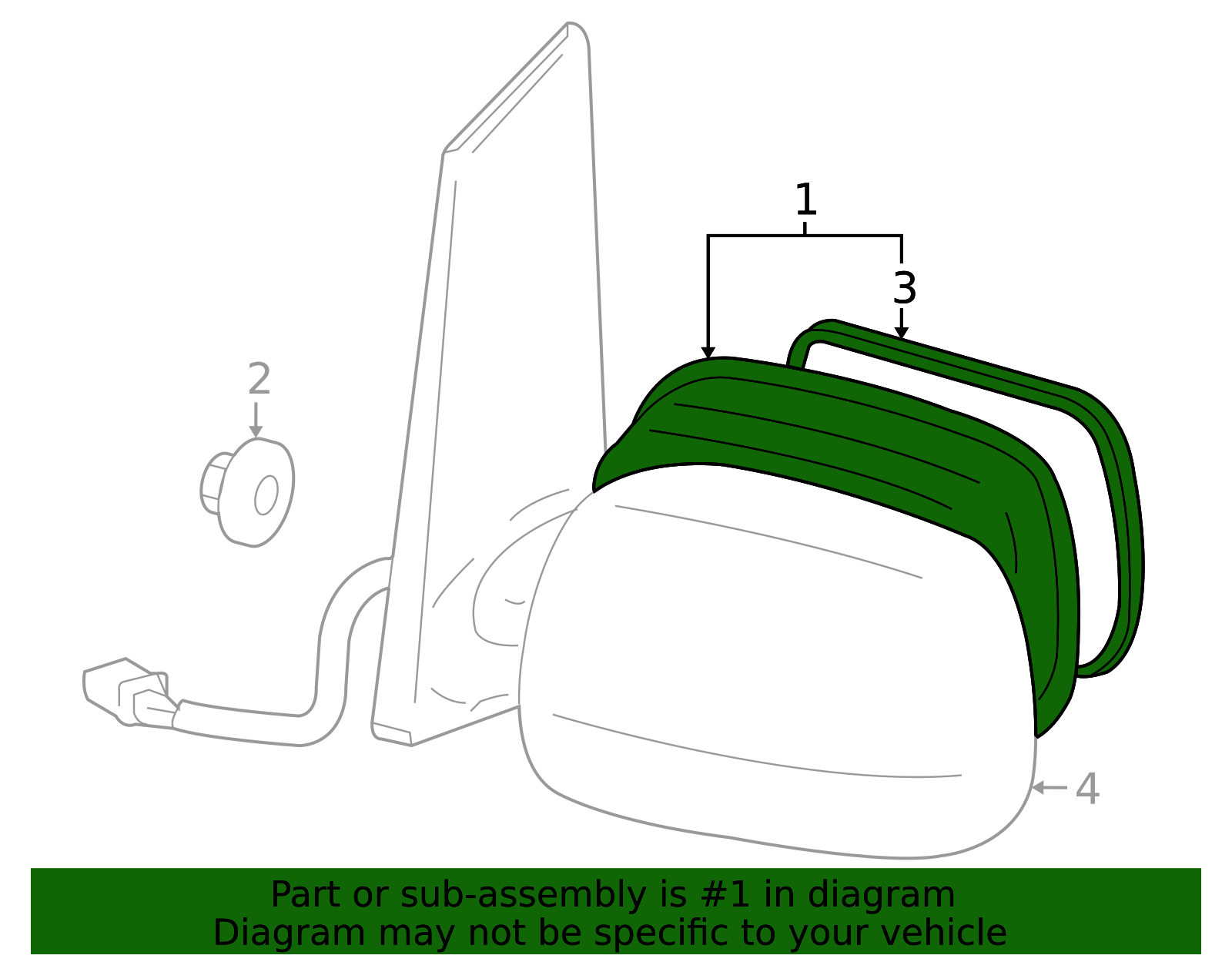 2004-2009 Toyota Prius Mirror Assembly - Left - DRIVERS SIDE 87940 ...
