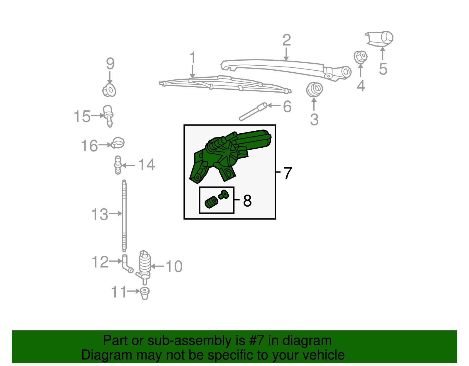 8R0-955-711-C - Wiper Motor 2000-2017 Audi | Audi OEM Parts Guy