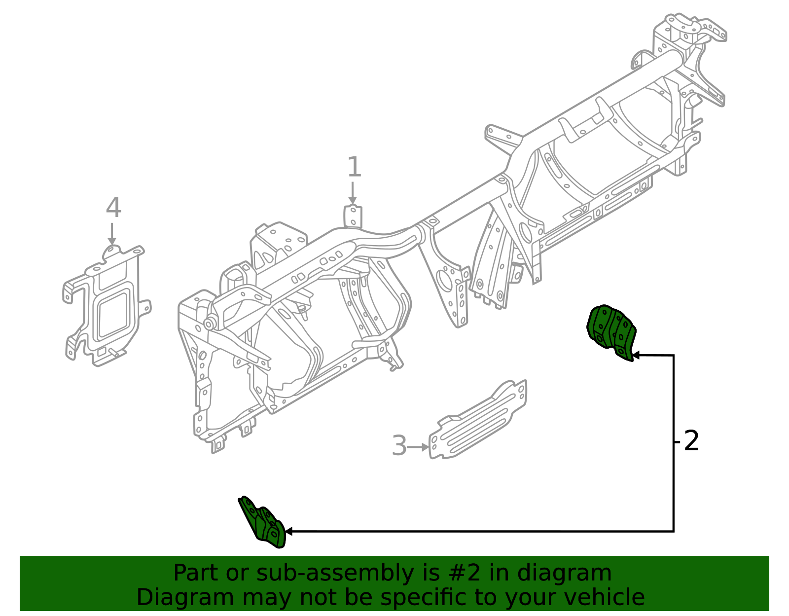 2021-2025 Ford | Reinforced Beam Lower Bracket | MB3Z-58103B99-A ...