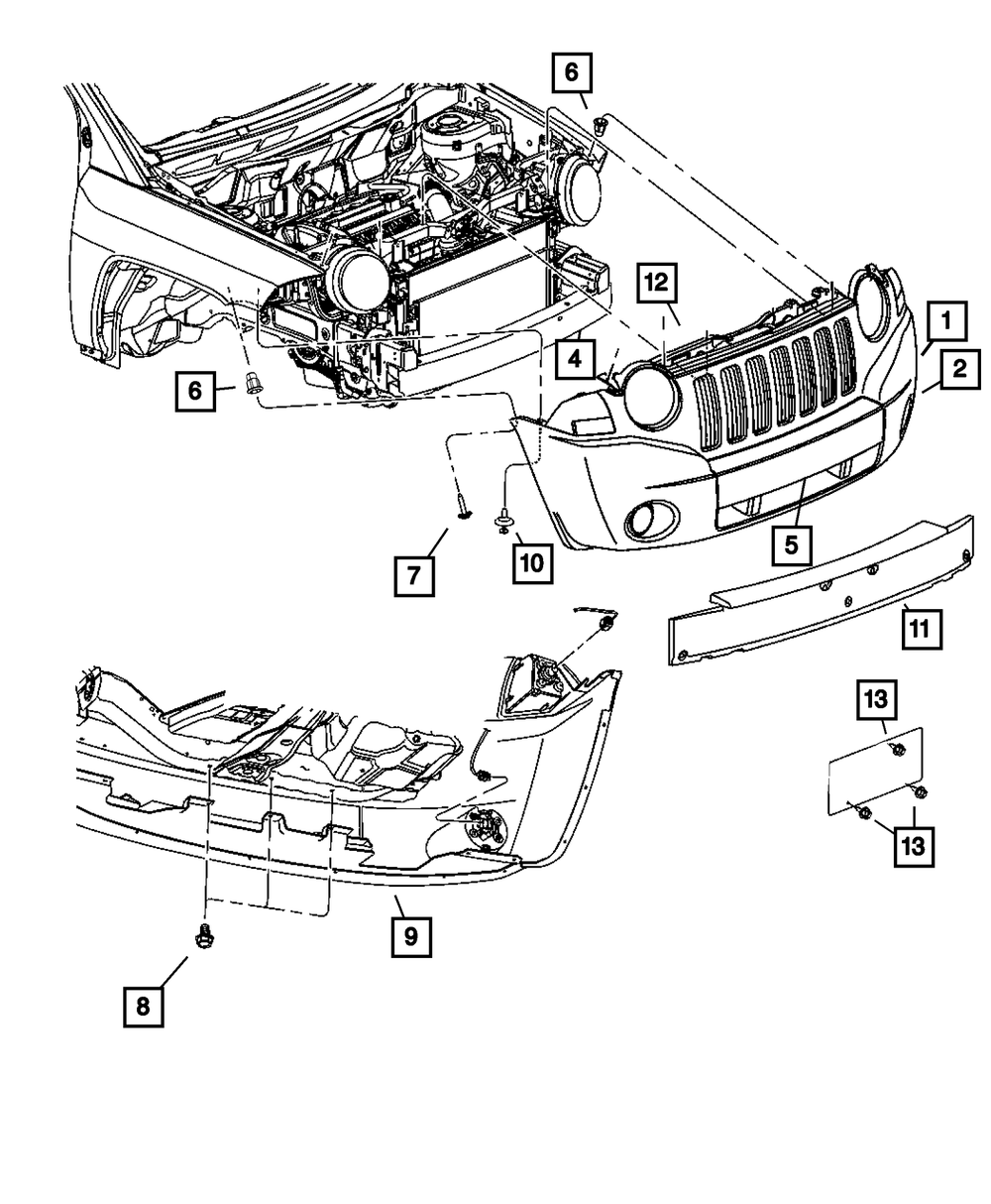 68002271AC - Front Fascia 2007-2010 Jeep Compass | The Official Mopar ...