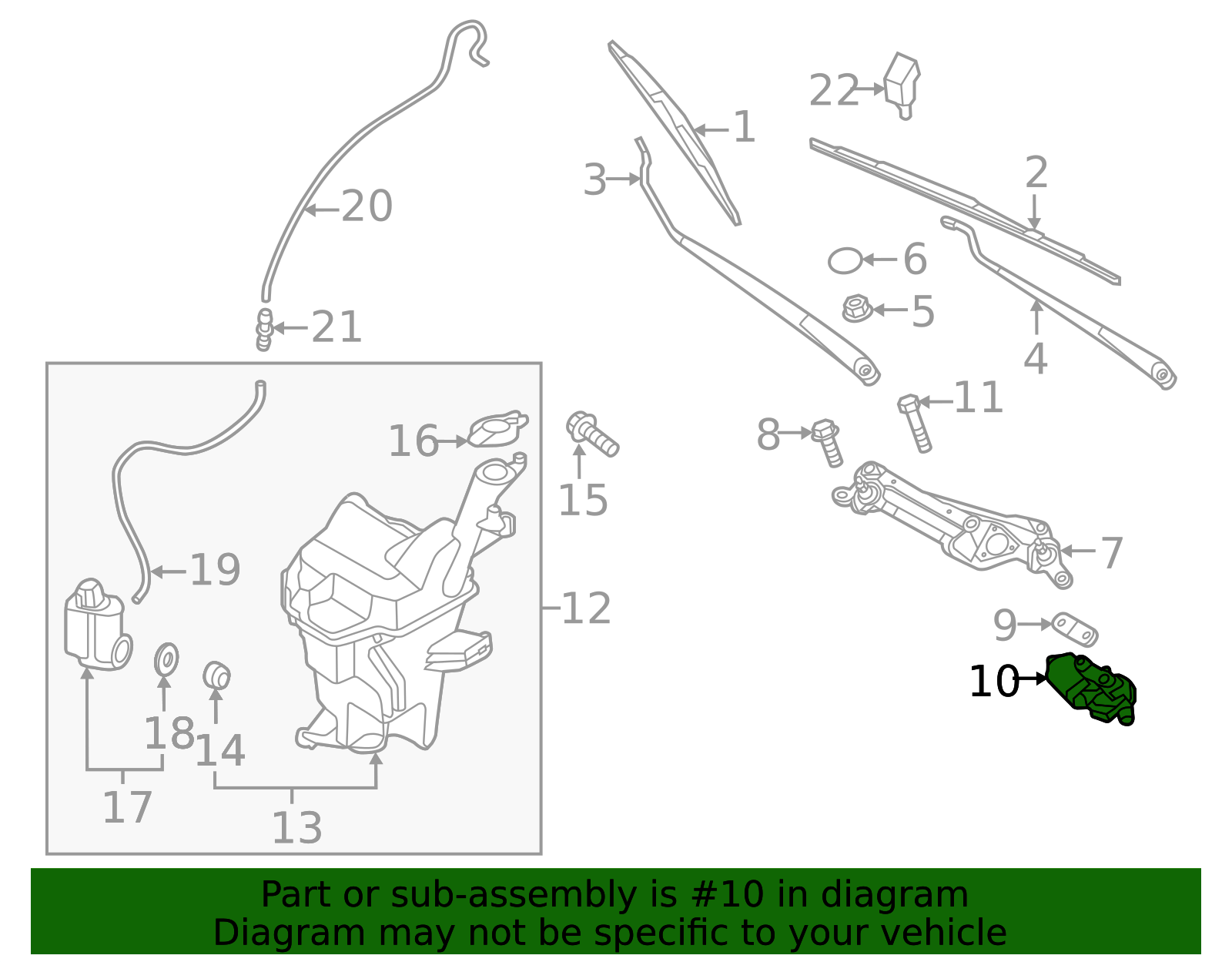 98110-1R000 - Wiper Motor 2012-2017 Hyundai Accent | Hyundai Parts Pro