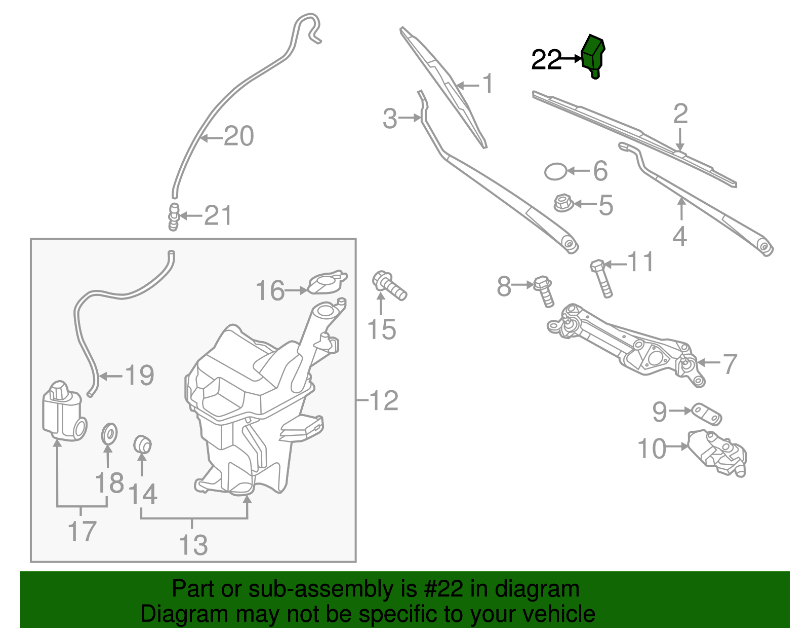 2012-2017 Hyundai Accent Washer Nozzle 98630-1R100 | OEM Parts Online