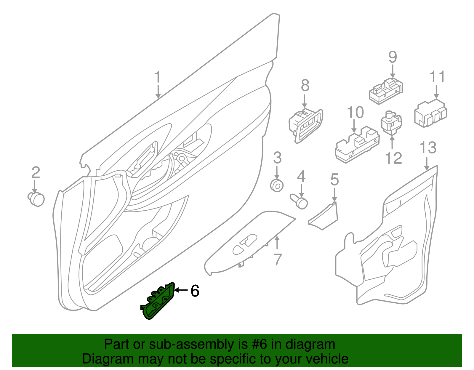 2015-2024 Nissan Murano Interior Door Handle Trim 80683-5AA0A | QuirkParts