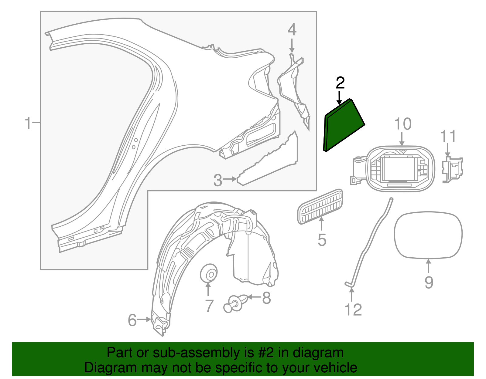 205-682-04-30 - Quarter Panel Insulation 2015-2021 Mercedes-Benz ...