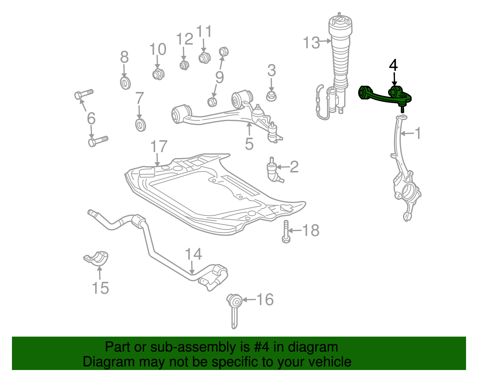 220-330-69-07 - Upper Control Arm 2003-2006 Mercedes-Benz | Mercedes ...