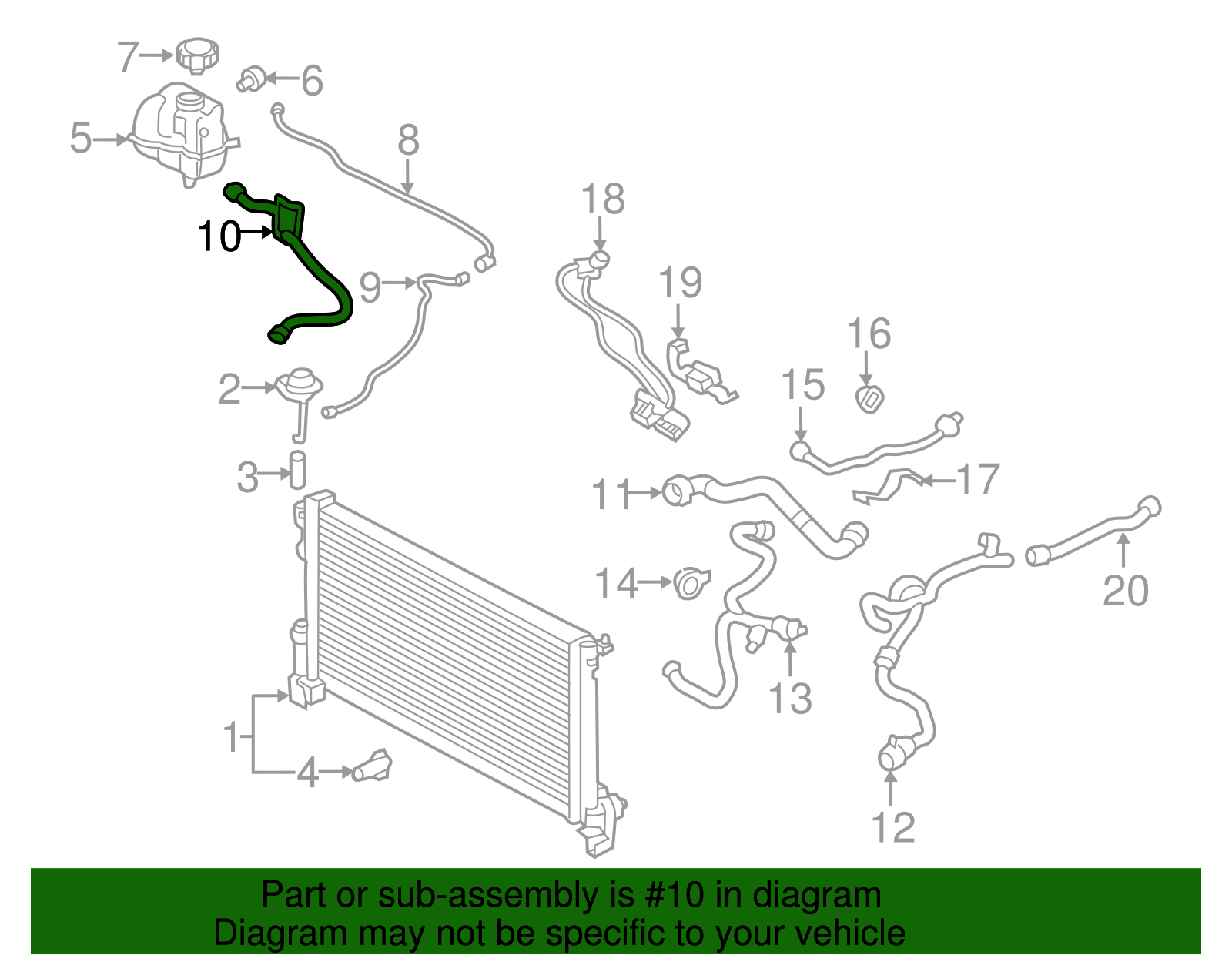 2016-2025 Volvo Reservoir Hose 32339860 | TascaParts.com