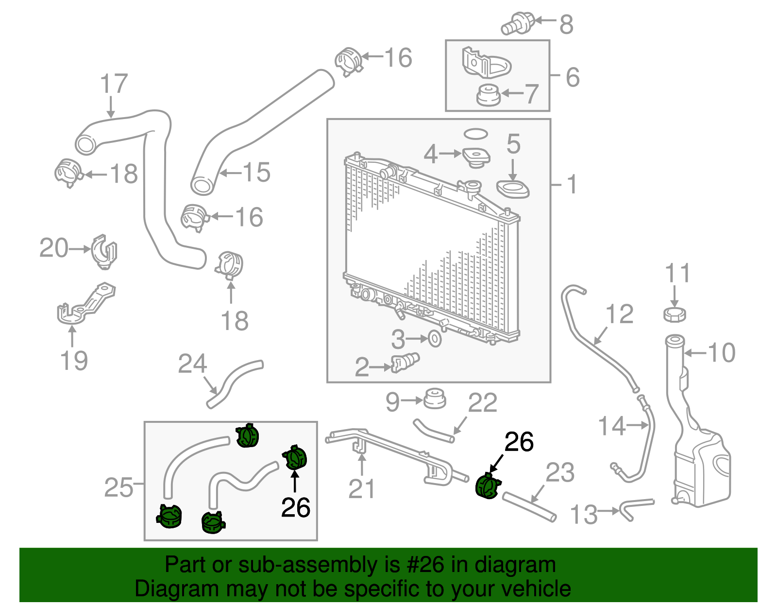 1997-2025 Honda Transmission Oil Cooler Line Clamp 90635-RV0-003 | OEM ...