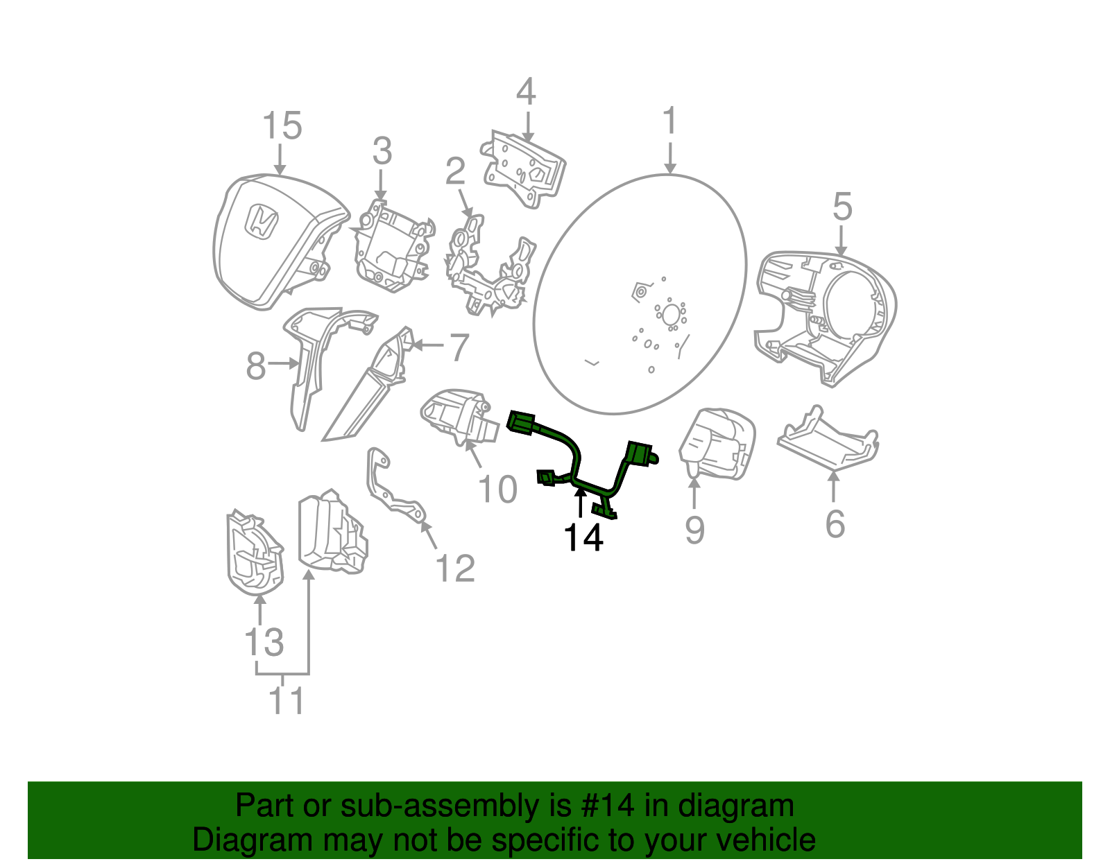 77901-SZA-A20 - 2009-2011 Honda Pilot - Sub-Wire Cable Reel | Honda ...