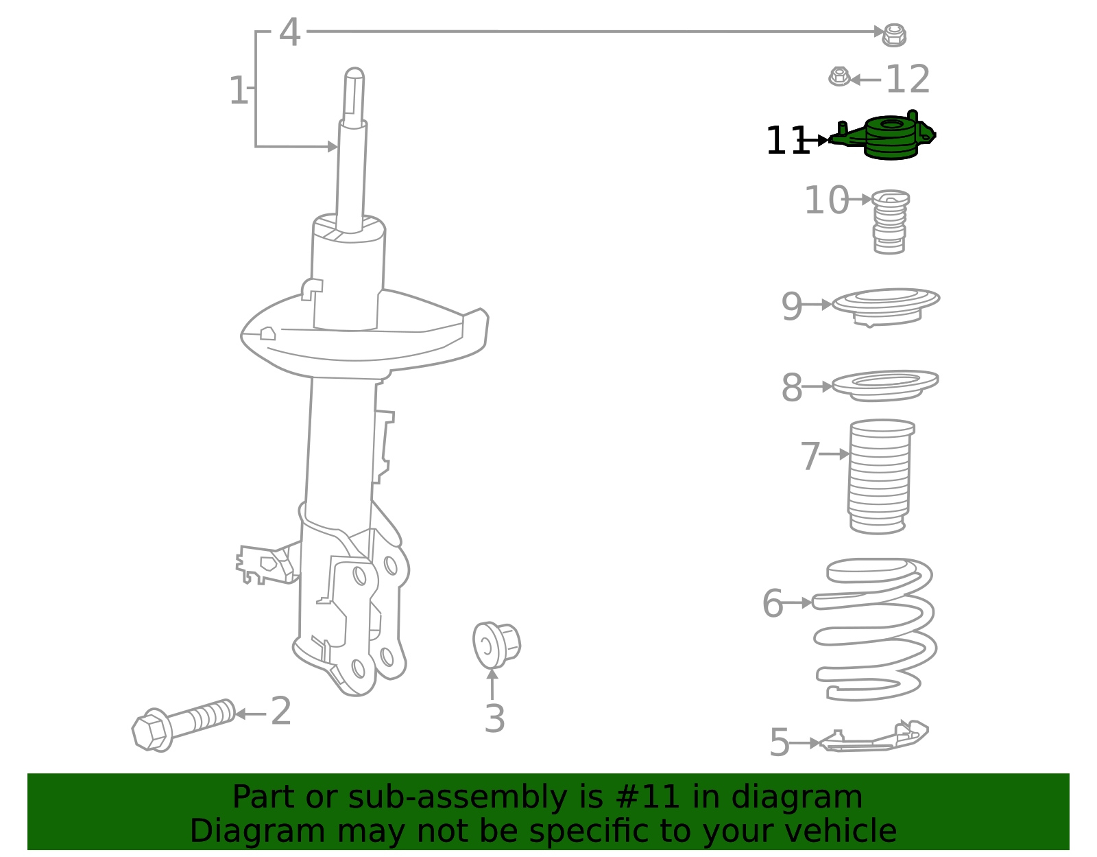 48609-0E090 - Strut Mount - 2020-2025 Toyota | OEM Genuine Toyota Parts