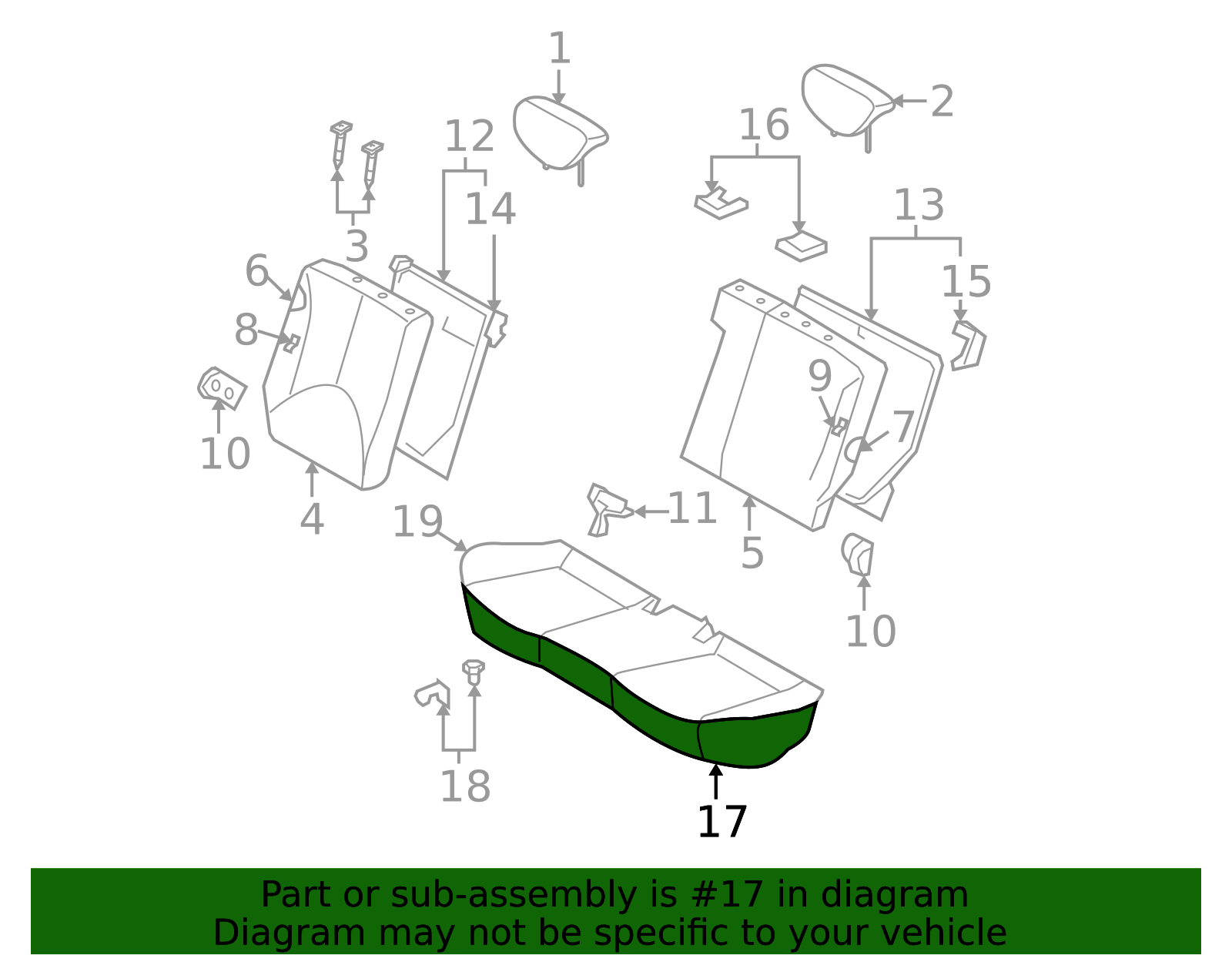 2009 Hyundai Accent Seat Cushion 89100-1E170-MWL | QuirkParts