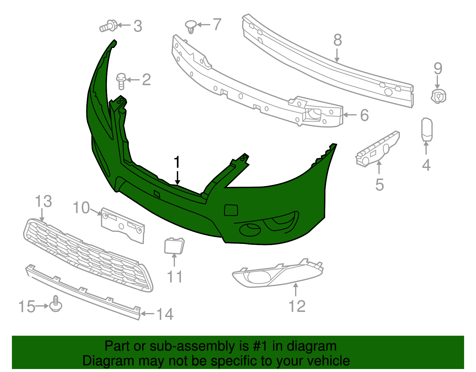 2013-2015 Nissan Sentra Bumper Cover 62022-3RM0J | Parts for Nissans