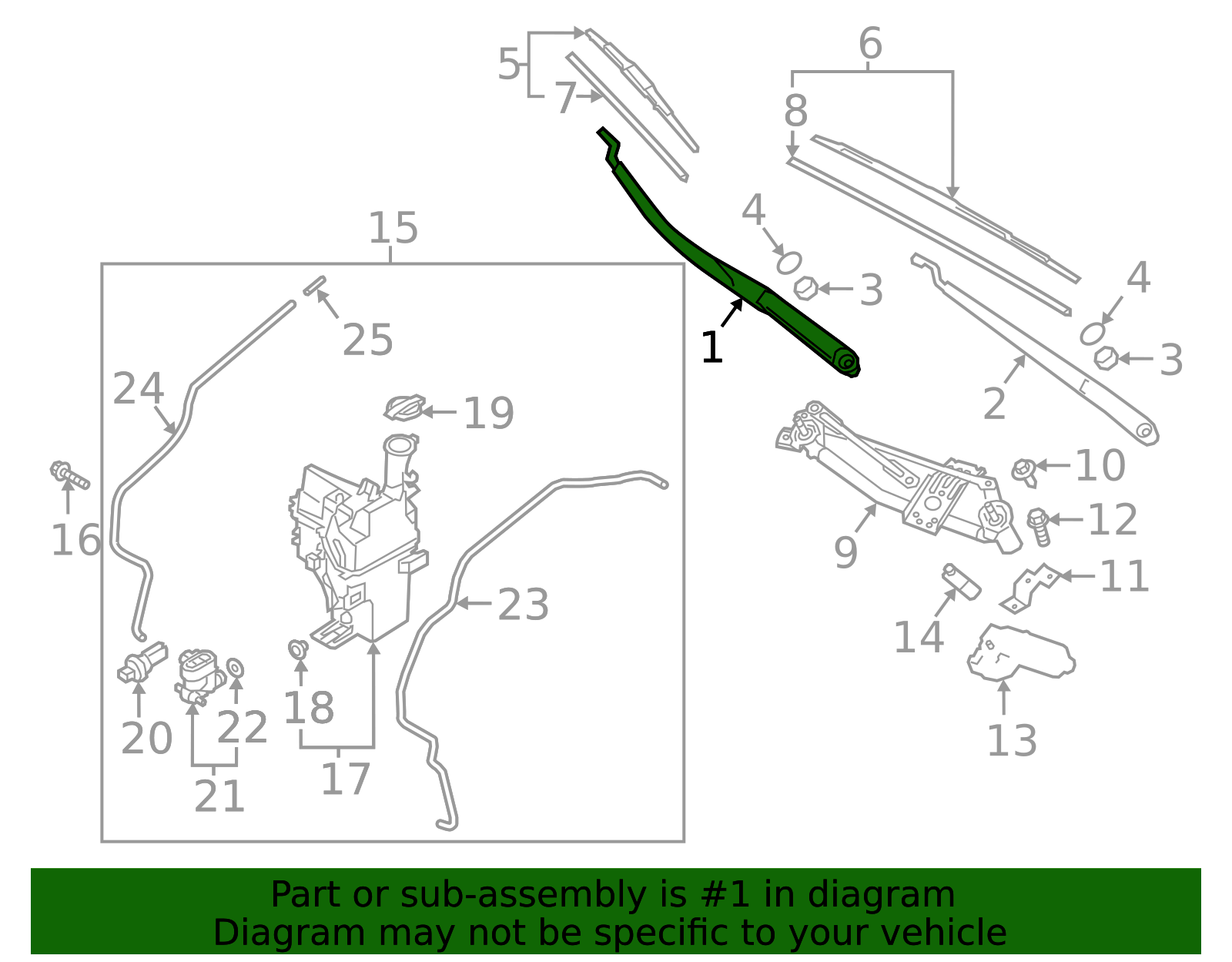 2018-2020 Hyundai Elantra GT Wiper Arm 98321-G3000 | MotorMotor