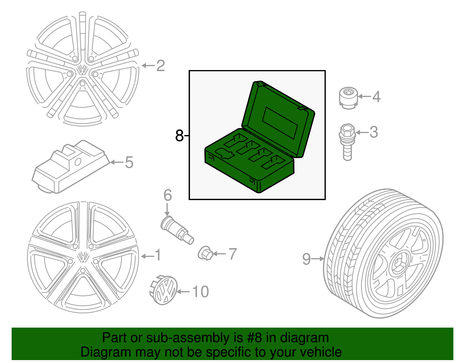 2004-2017 Volkswagen Touareg Wheel Lock Kit 2H0-698-137 | OEM Parts Online