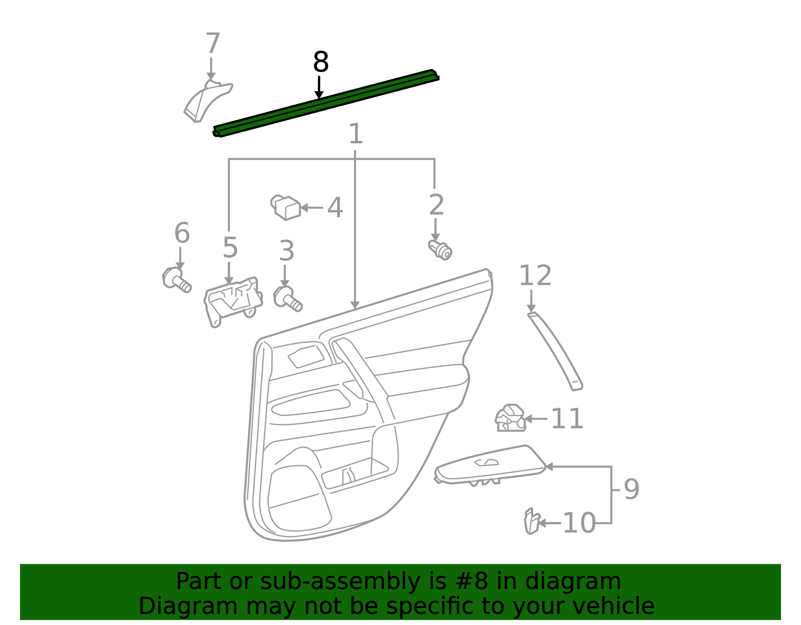 Genuine Official Toyota Inner Weather-Strip part# 68173-0E040 for 2008 ...