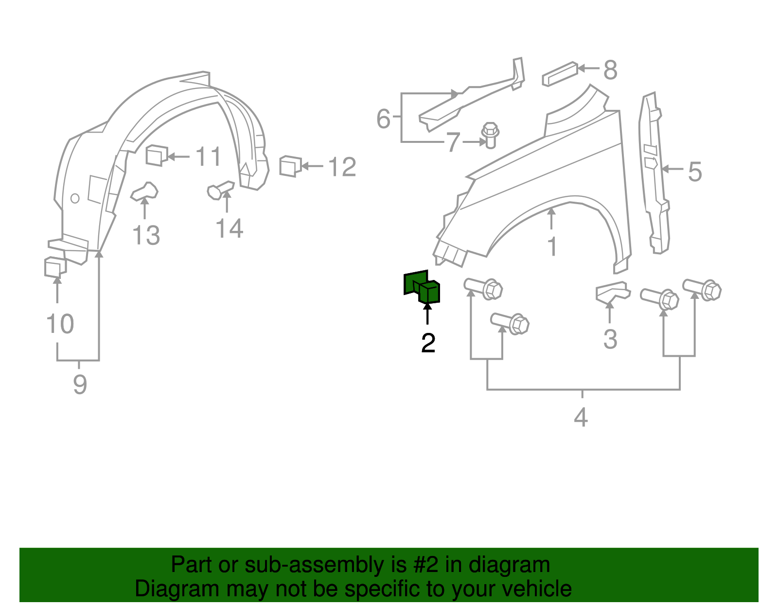 60262-SWA-A00ZZ - Fender Mount Bracket 2007-2011 Honda CR-V | Honda ...