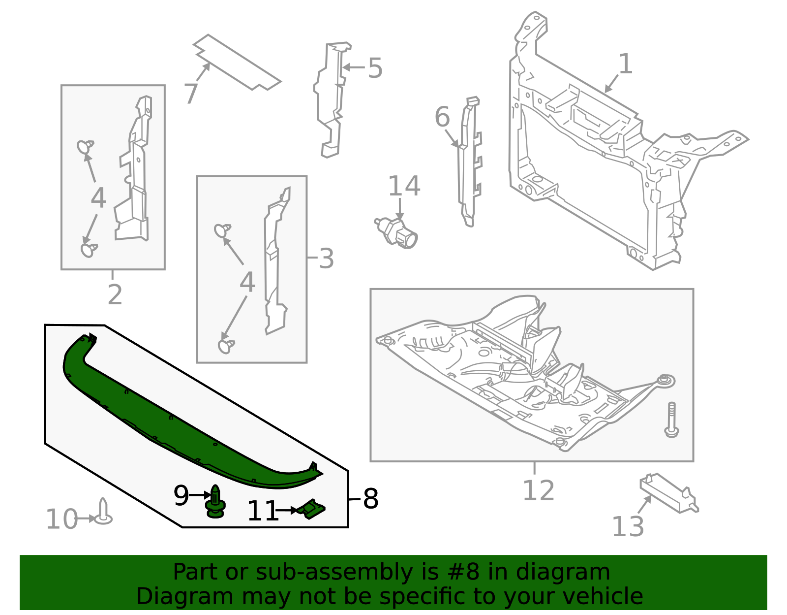 8A8Z-8327-A - Radiator Support Air Deflector Big 3 Auto Parts