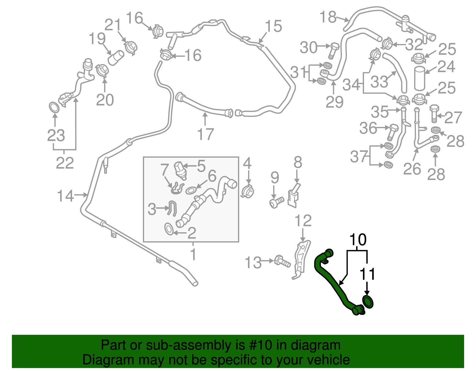 2013-2016 Volkswagen Touareg Water Inlet Tube 059-121-075-FE | OEM ...