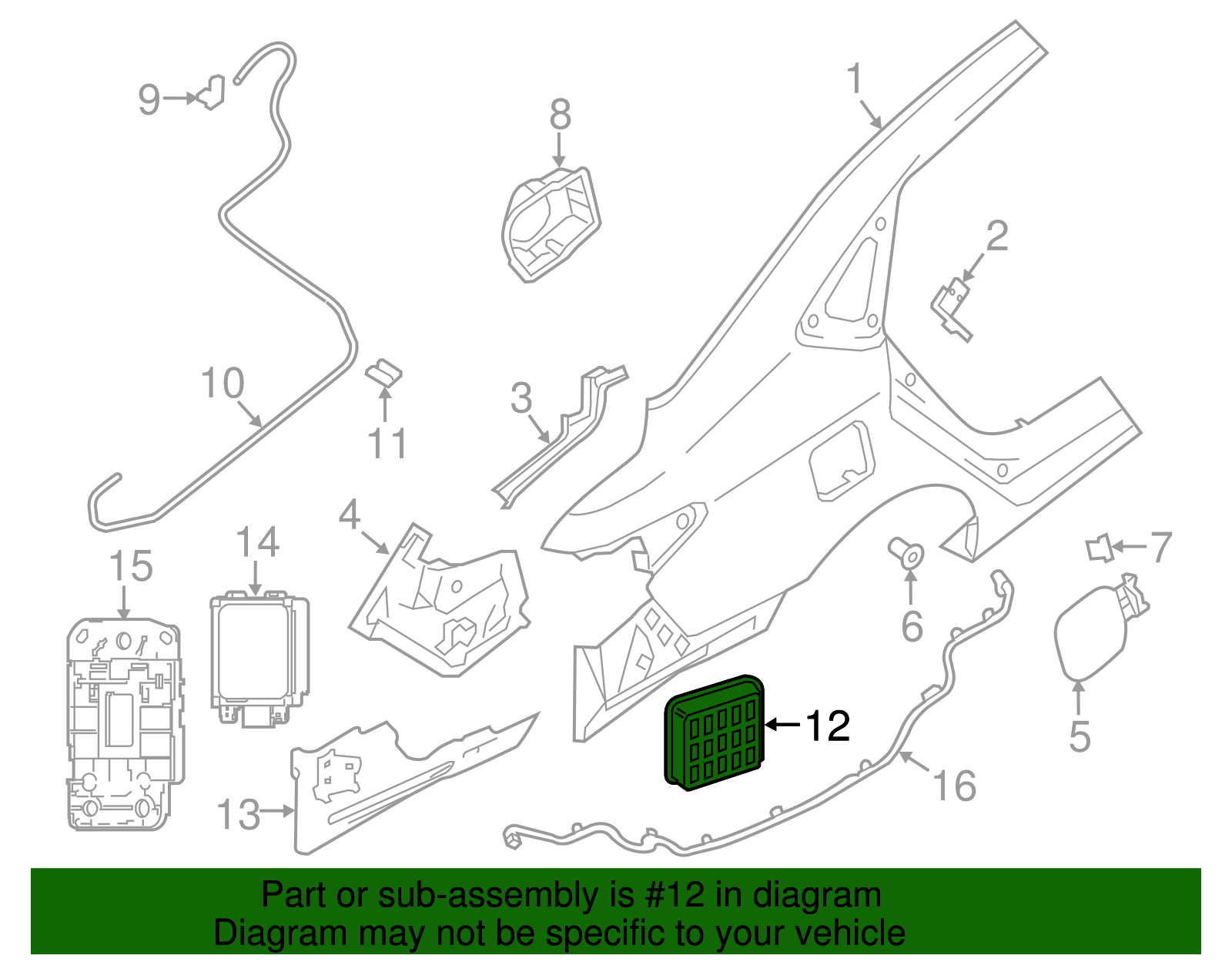 76805-2DR0A - High-Quality Quarter Panel Vent for 2013-2019 Nissan ...