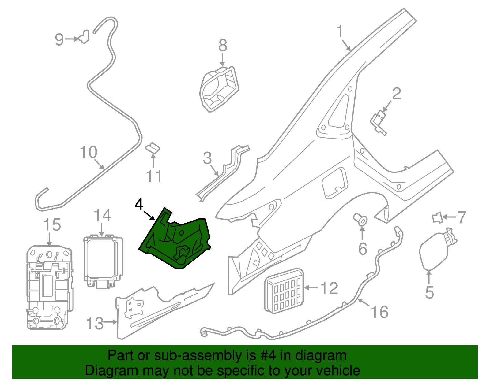 G8141-3SGMA - Tail Lamp Panel - 2013-2019 Nissan Sentra | Conicelli Nissan