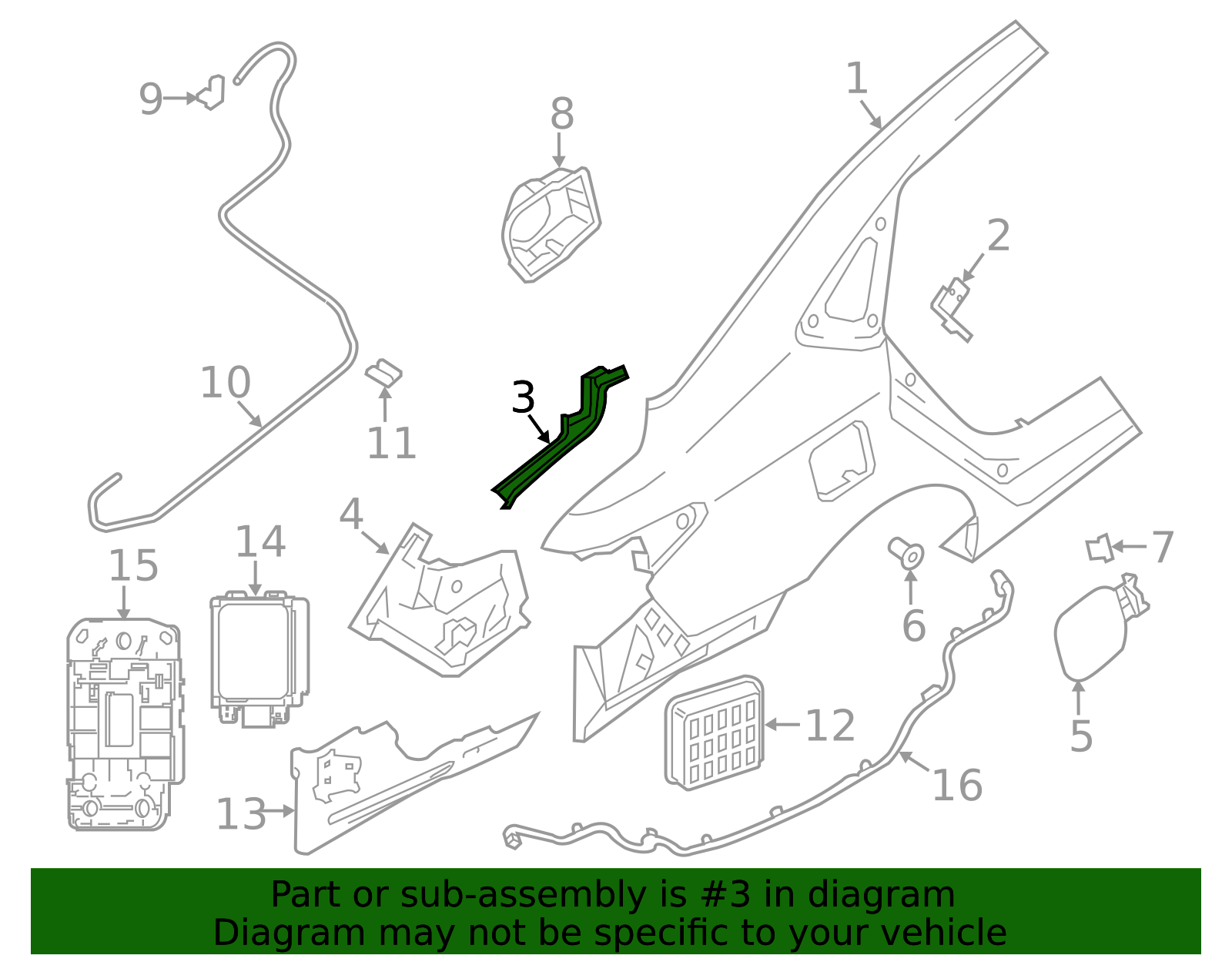 2013-2019 Nissan Sentra Gutter Extension - Passenger Side (RH) G8118 ...
