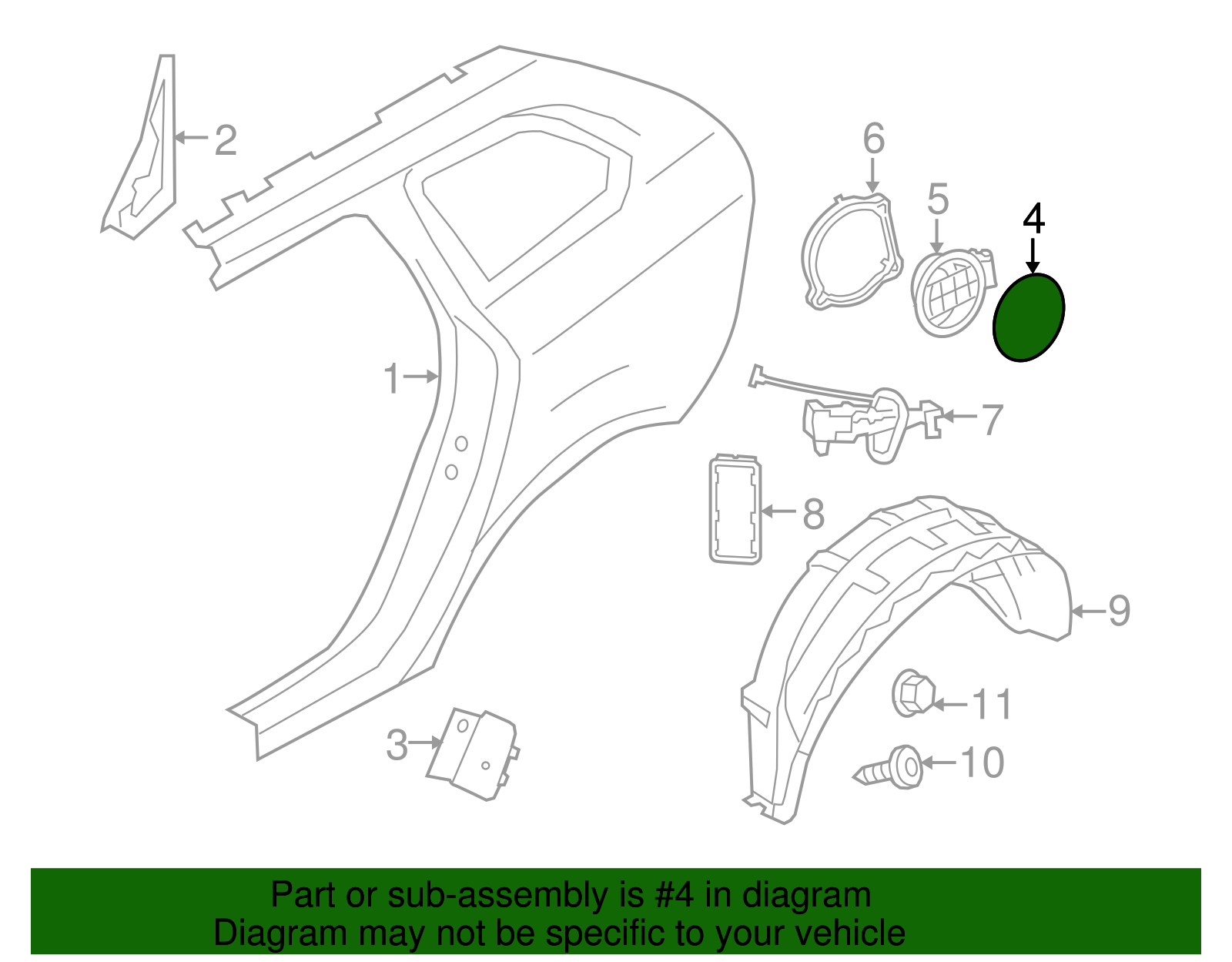 2010-2017 Volvo XC60 Fuel Door 31440250 | OEM Parts Online