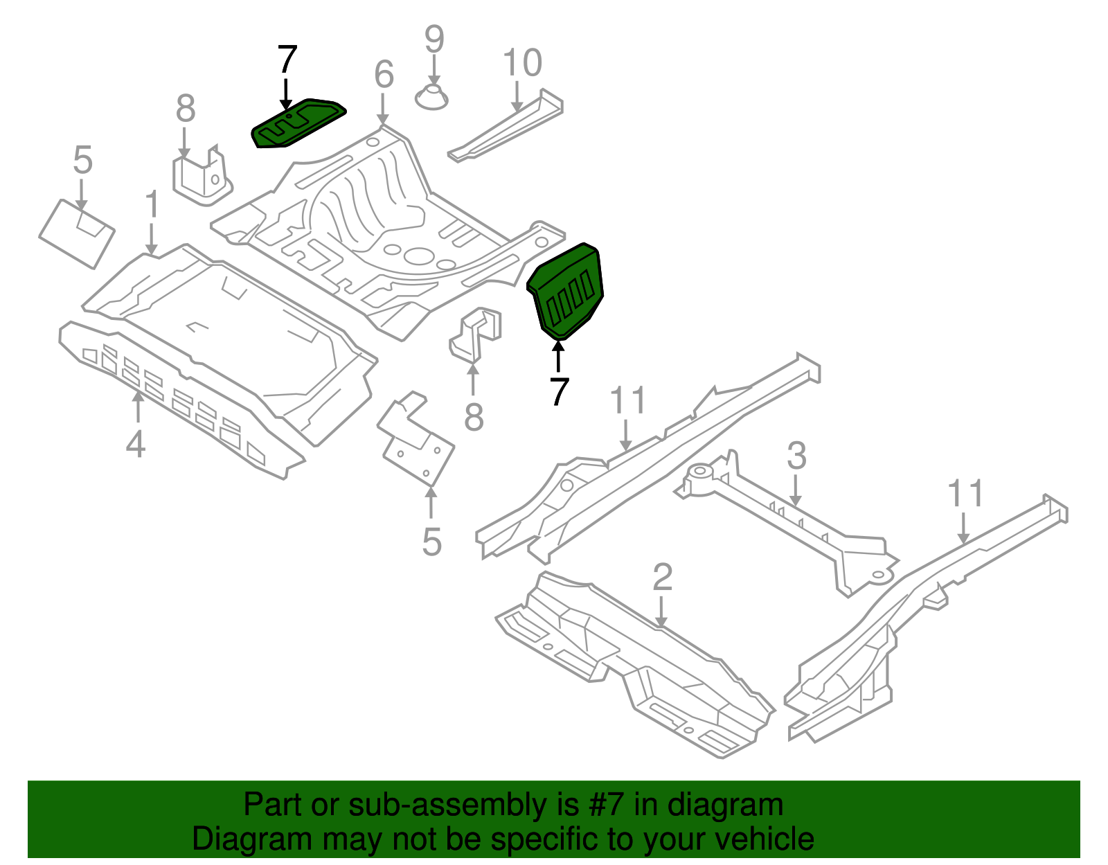 Hyundai - 65532-2H010 - Floor Extension - 2007-2010 Hyundai Elantra ...
