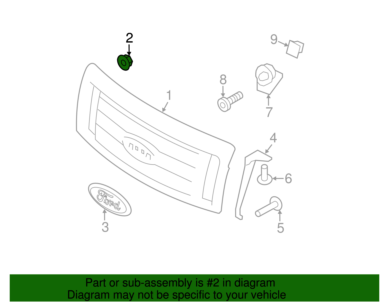 2009-2015 Ford | Grille Nut | N621904-S441 | Walls' Ford Parts