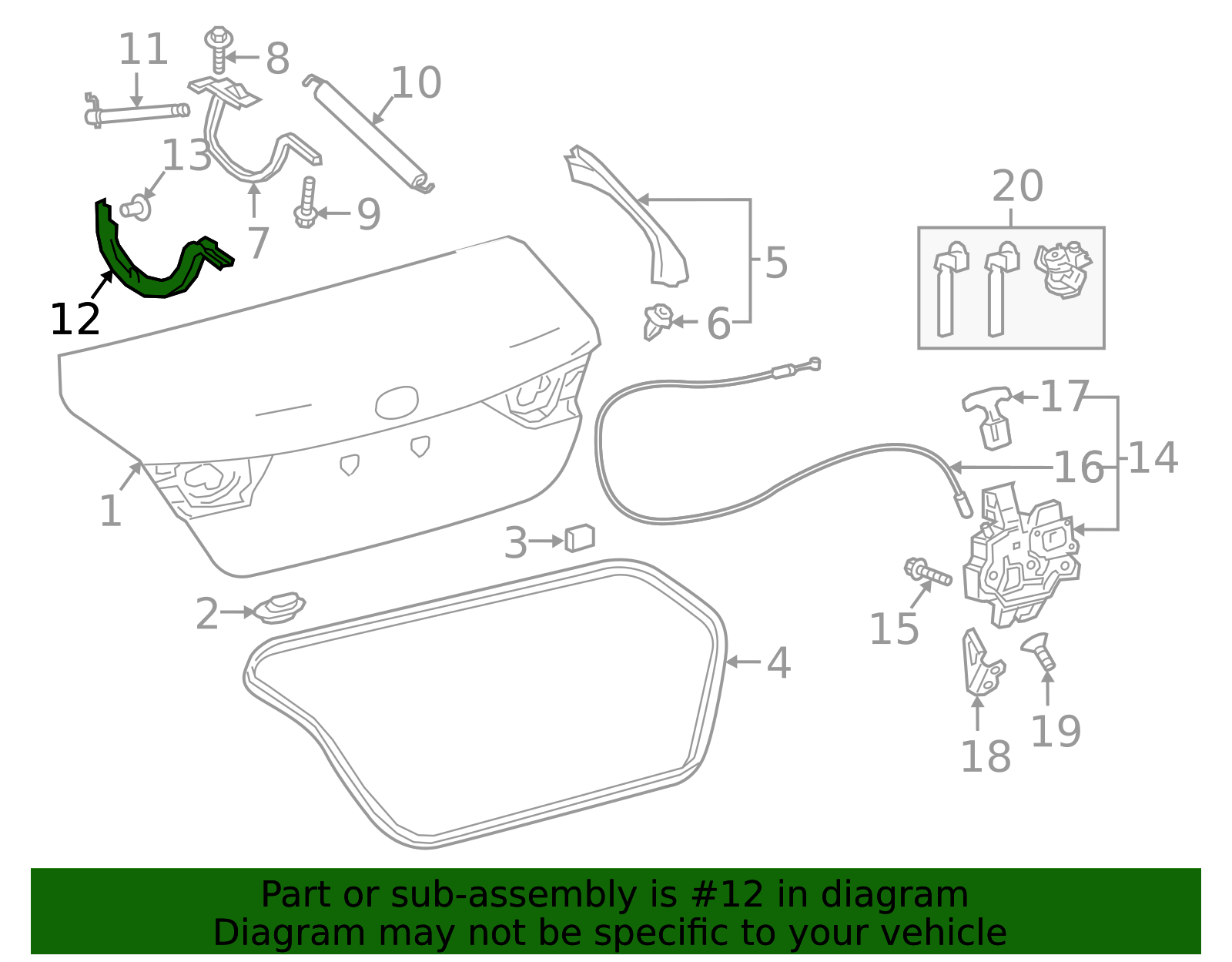 2018-2024 Toyota Camry Hinge Cover 64571-06090 | MotorMotor