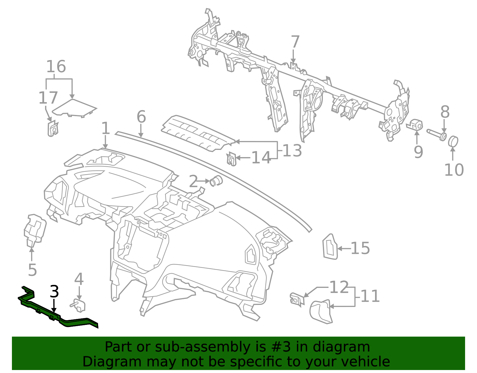 2018-2024 Subaru Center Reinforced 66203FL020 | Subaru Parts Guys