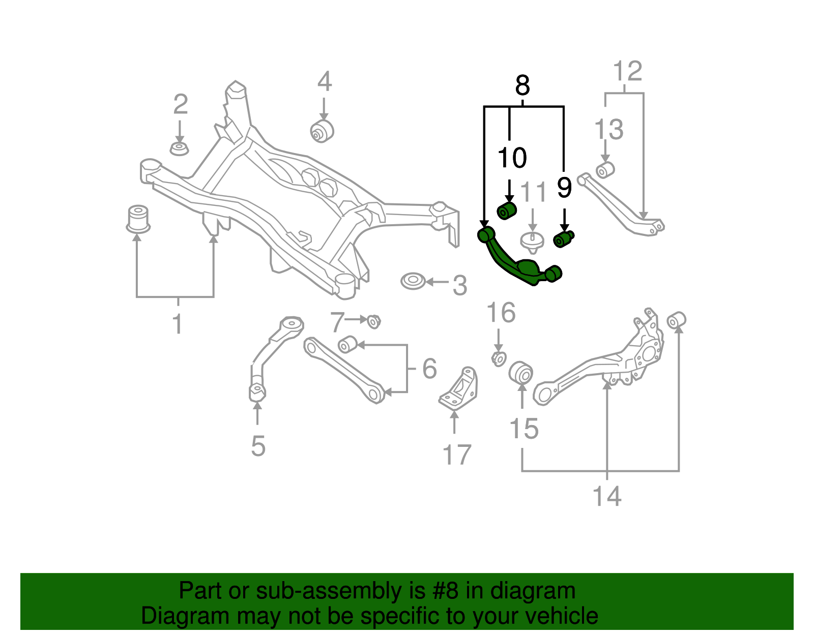 20250AE021 - 1999-2009 Subaru - Upper Control Arm | Subaru Parts HQ
