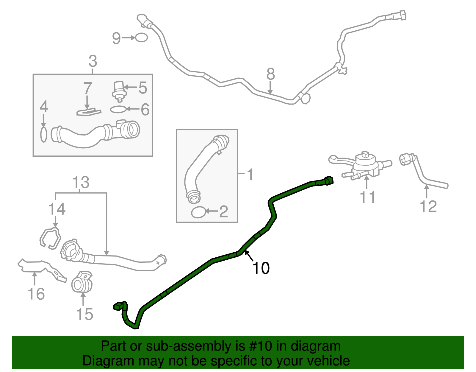 2010-2016 Porsche Engine Coolant Overflow Hose 948-106-051-24 | OEM ...