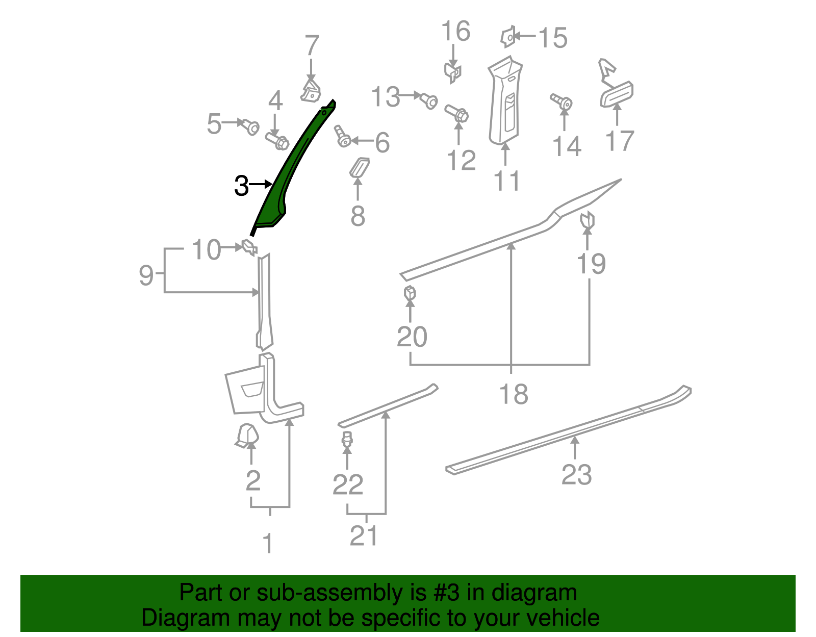 2006 Volkswagen Windshield Pillar Trim 1K0-867-233-E-6K8 | VW Direct ...