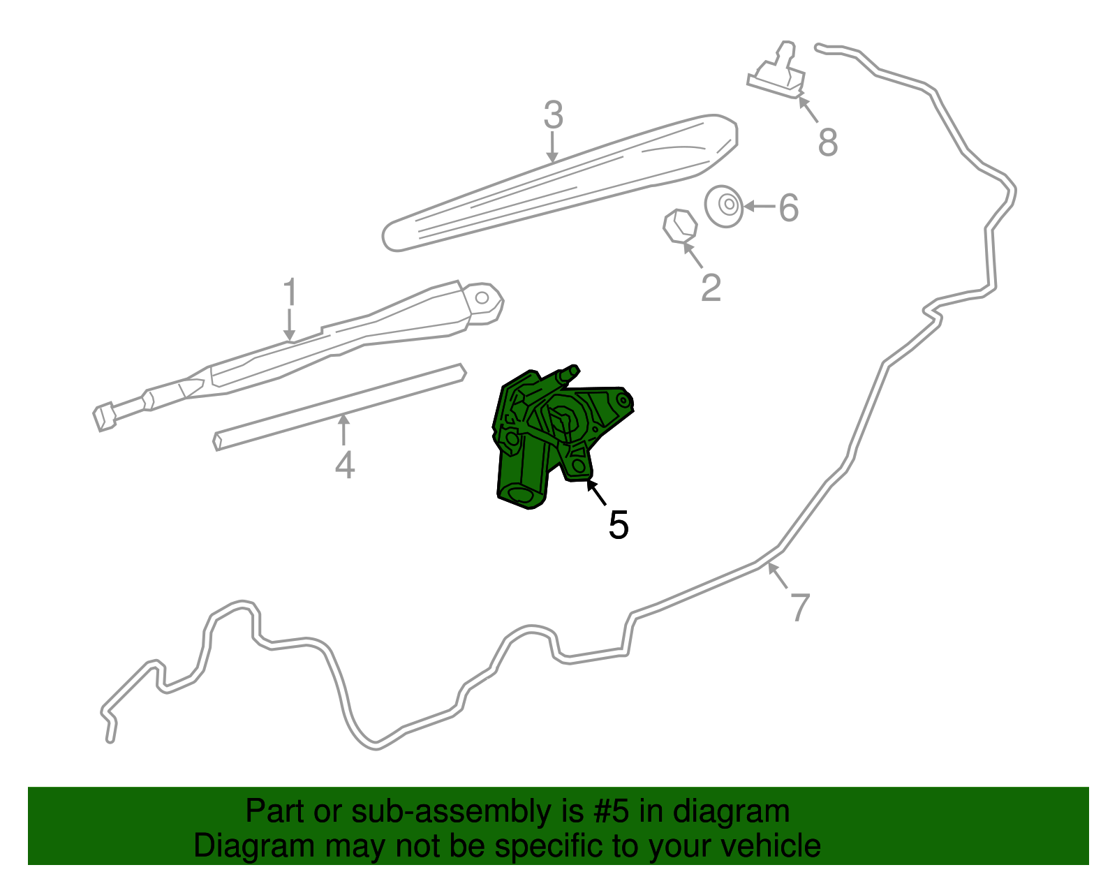 2016-2020 Buick Envision Rear Window Wiper Motor Assembly with Bolts ...