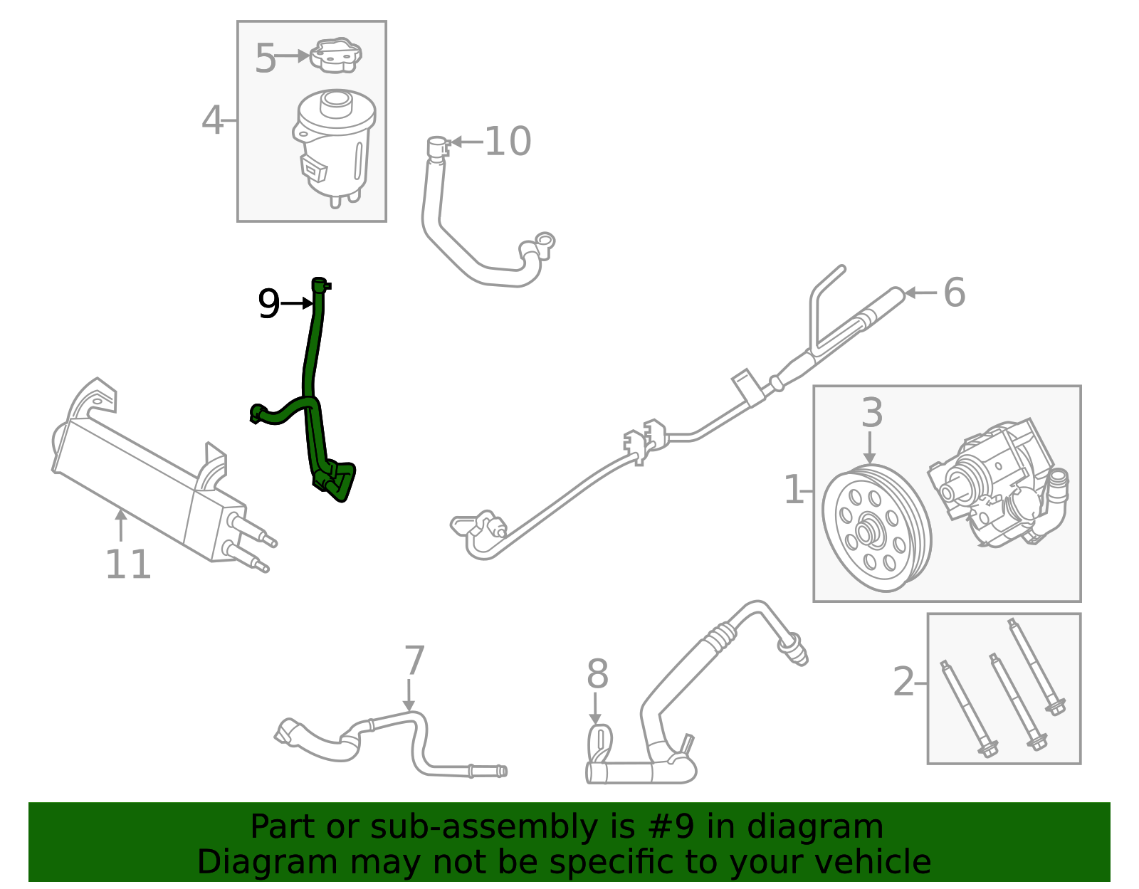 Genuine OEM Ford Part - Power Steering Return Hose PC3Z-3A713-U ...