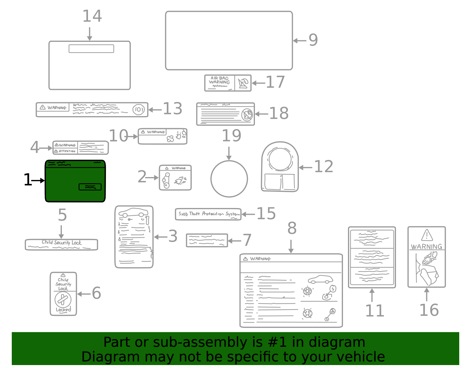Genuine Emission Label for 2002 Saab 9-5 | Part# 5193792 | Over 30% Off ...
