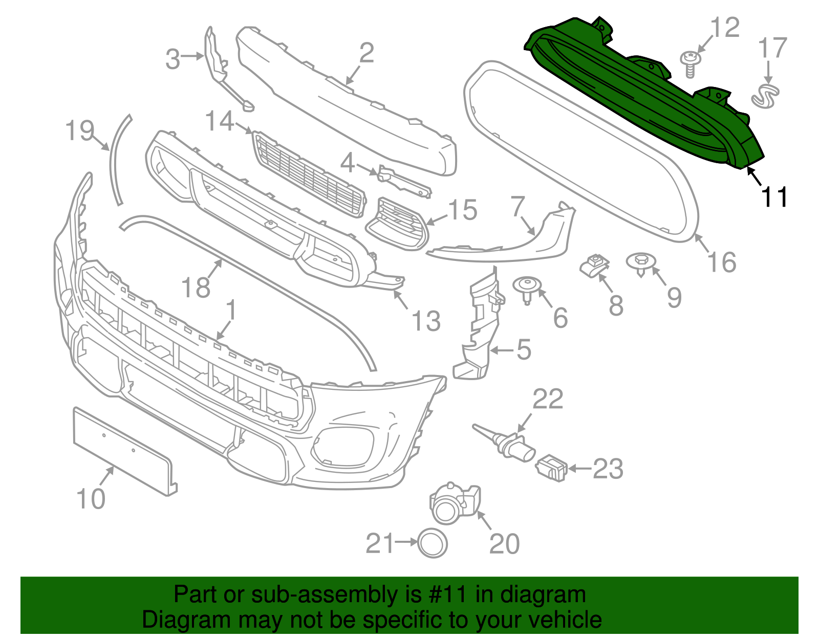 2014-2021 Mini Cooper Upper Grille 51-13-7-335-529 | Mini Parts Direct