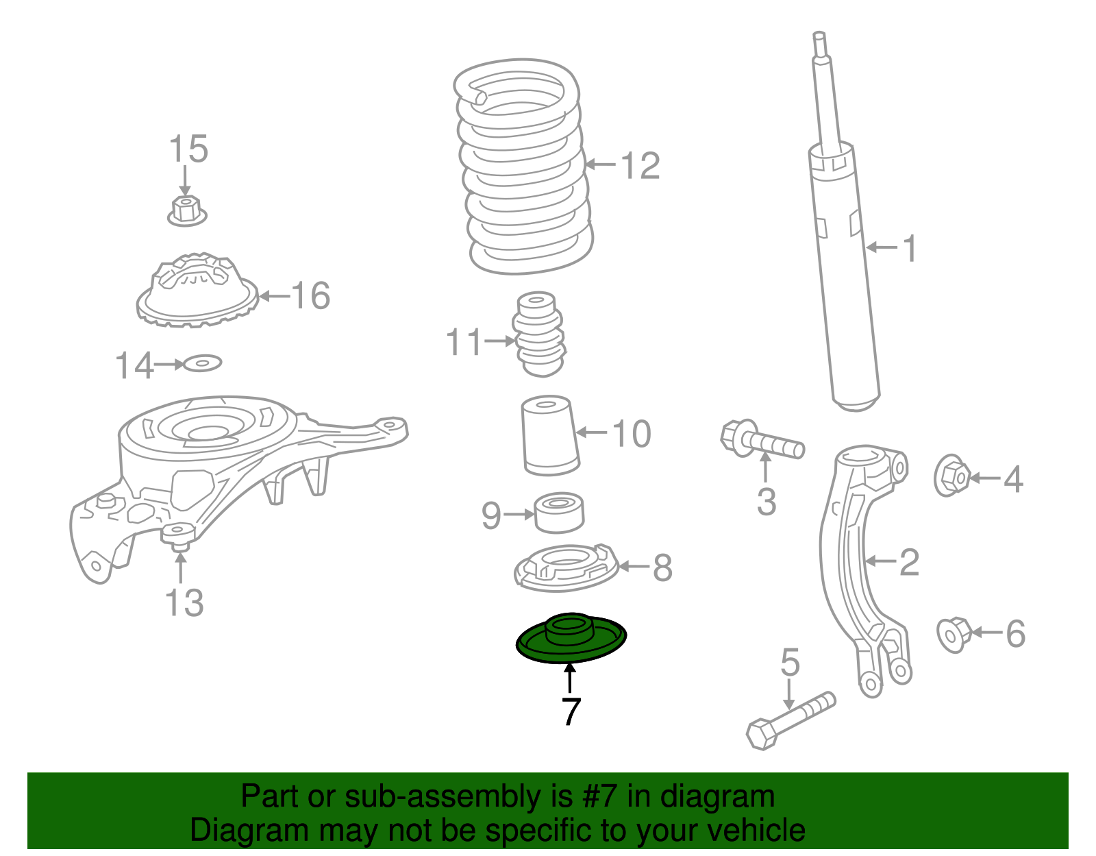 8K0-412-103-C - Lower Spring Seat 2008-2018 Audi | Audi OEM Parts Guy