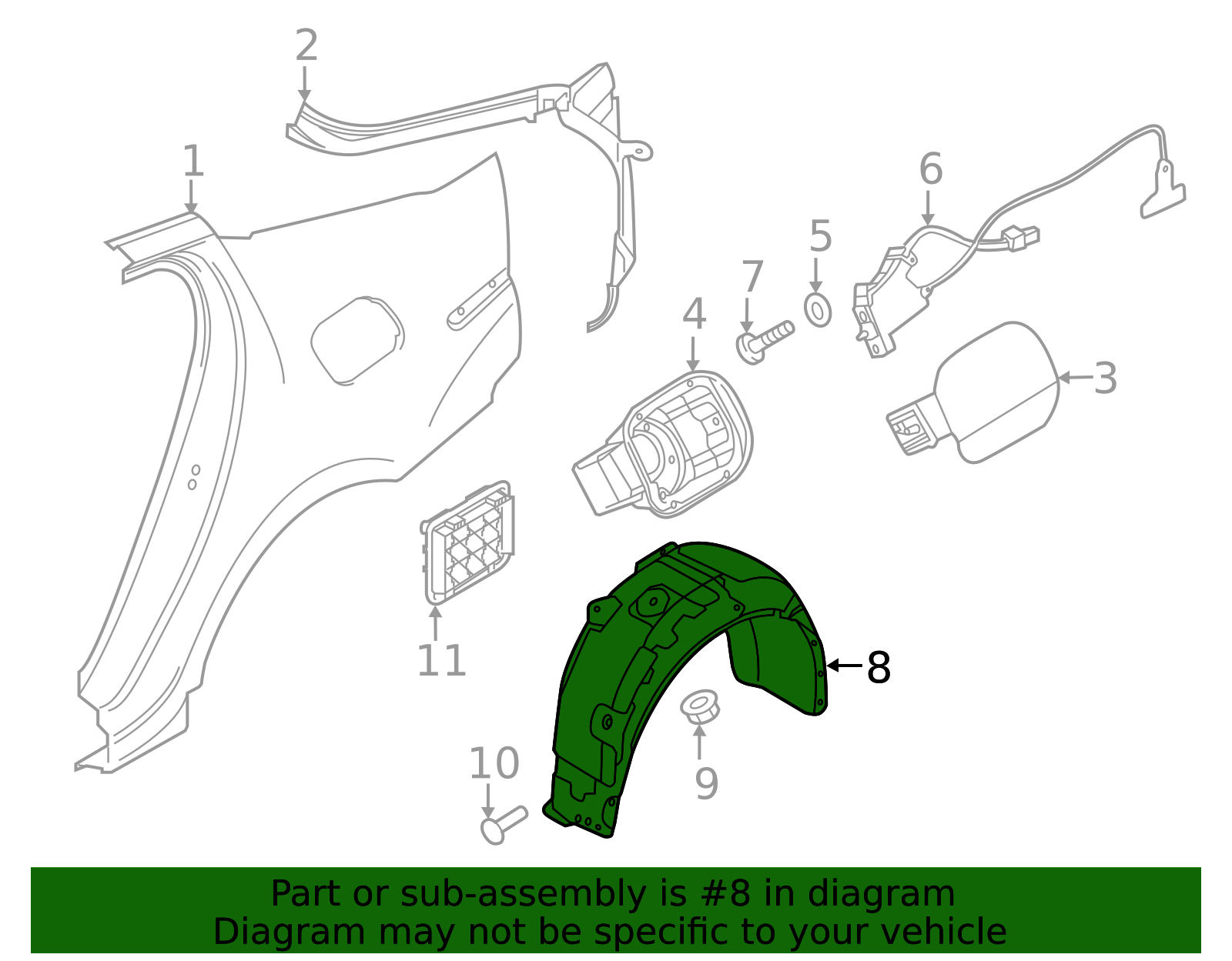 86822-J5000 - Wheelhouse Liner 2018-2023 Kia Stinger | Kia.Parts Store