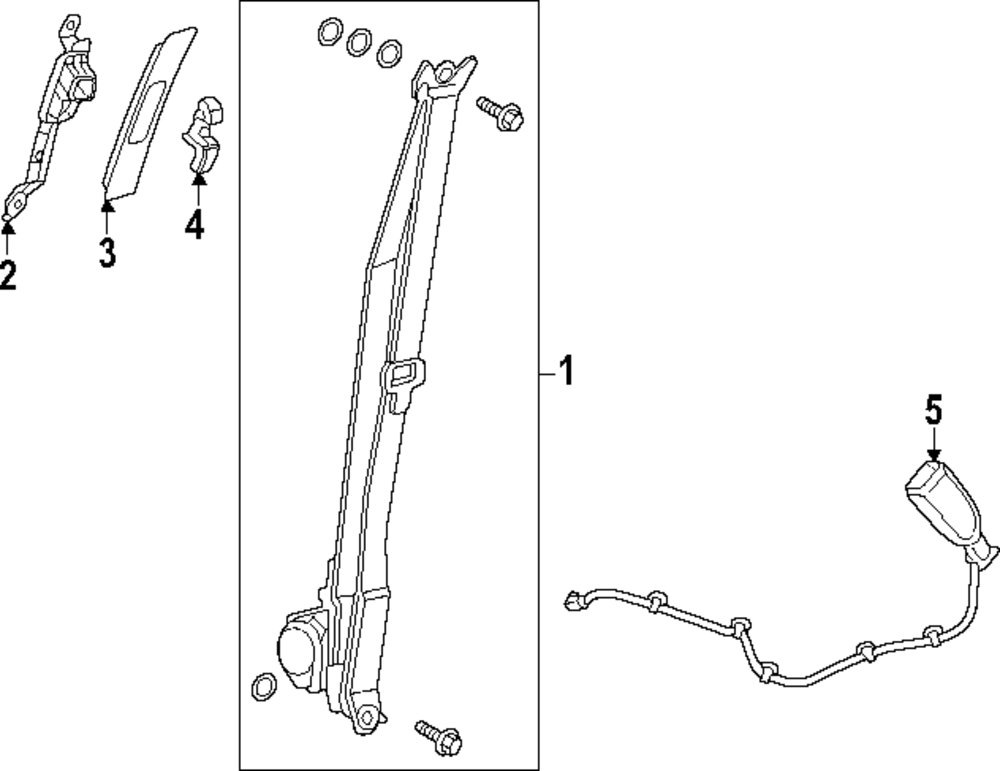 04814-T90-A00ZA - 2023-2025 Honda Pilot - Belt & Retractor | Genuine Honda Parts