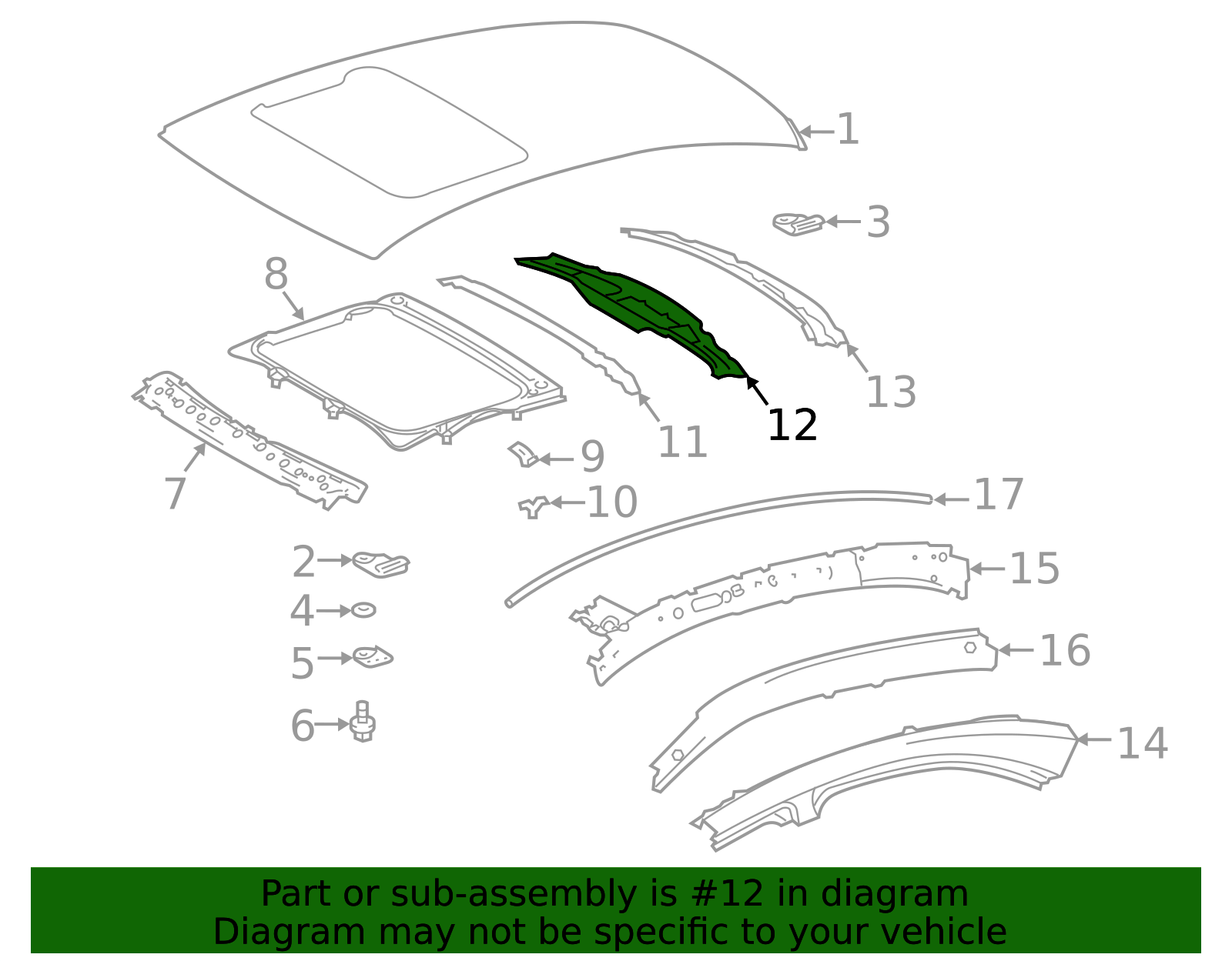 2014-2020 Lexus Roof Bow 63128-53040 | OEM Parts Online