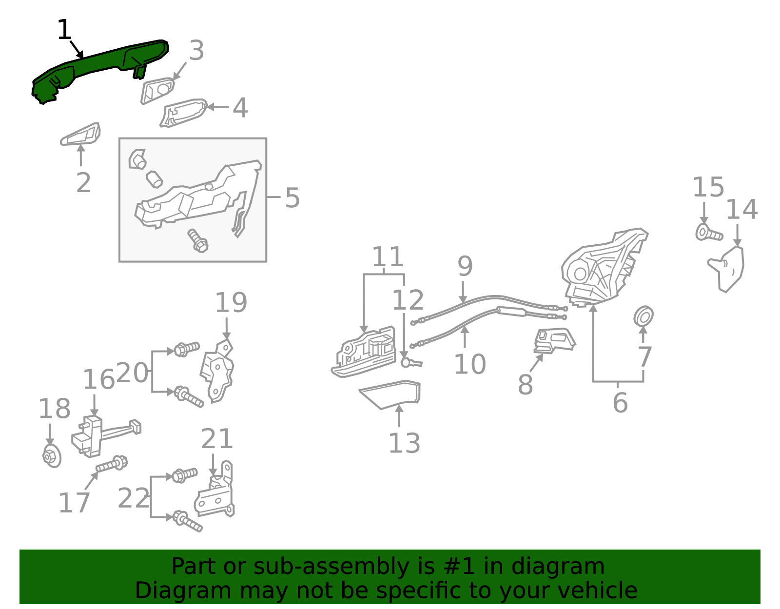 2023-2024 Toyota Highlander - Handle, Outside 69211-0R070-G1 | Sparks Parts