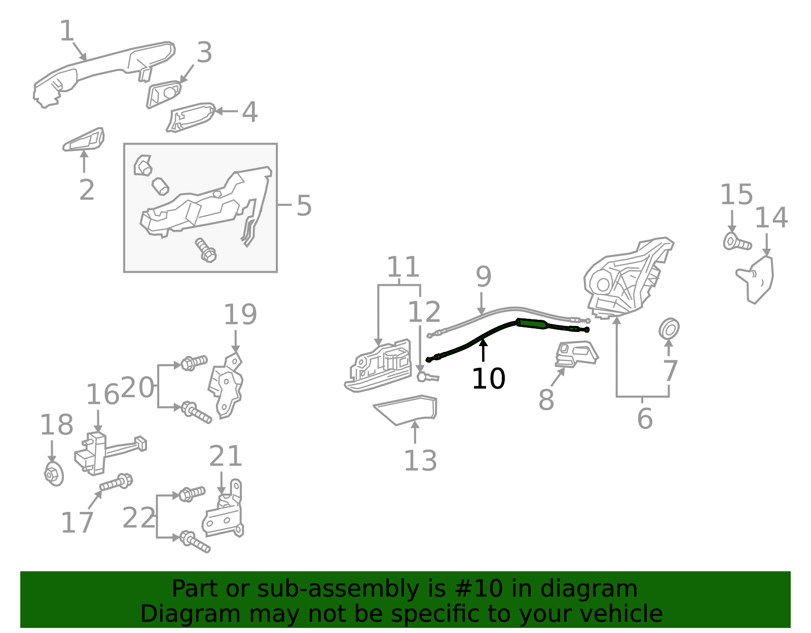 2020-2025 Toyota Highlander Lock Cable 69730-0E080 | Bam Wholesale Parts