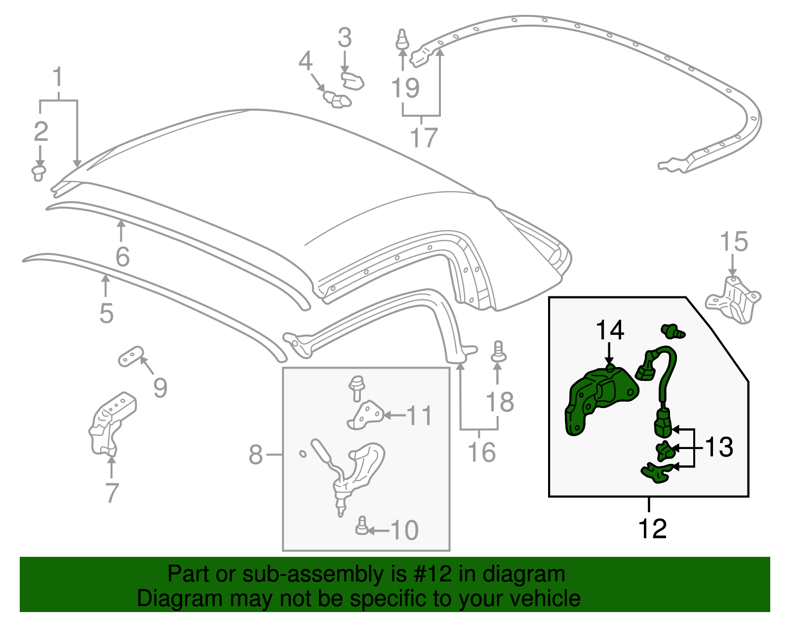 85350-S2A-003 - 2002-2007 Honda S2000 - Catcher Assembly L Body Side ...