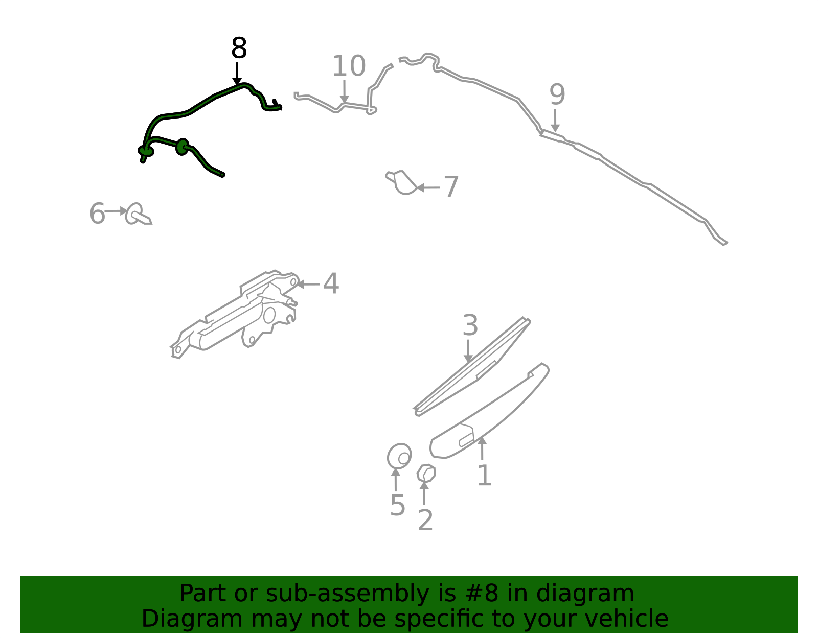 2010-2019 Ford Flex Washer Hose AA8Z-17408-A | OEM Parts Online