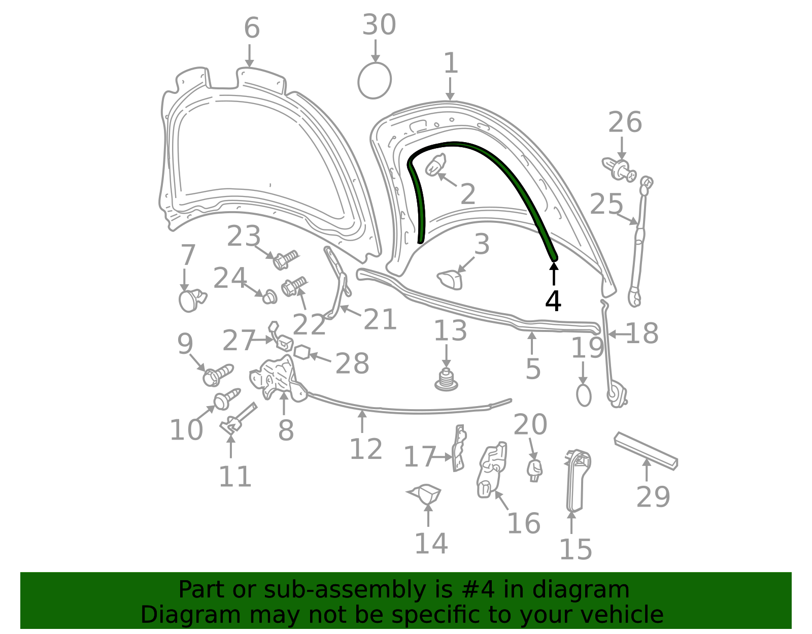 1C0-823-707-A - High-Quality Hood Seal for 1998-2010 Volkswagen Beetle ...