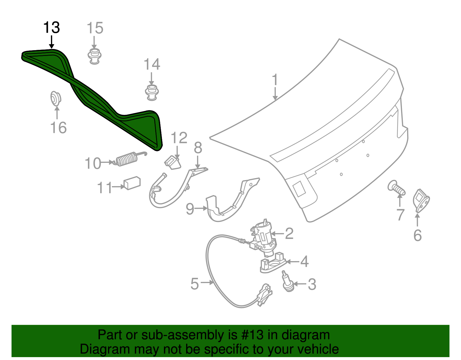 204-750-06-98 - Deck Lid Seal 2012-2015 Mercedes-Benz | Mercedes-Benz ...