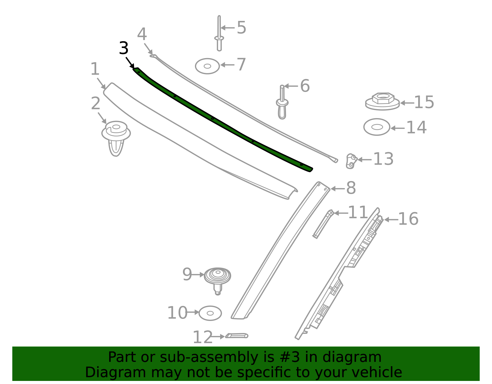 51-33-7-476-099 - High-Quality Roof Molding Retainer Strip for 2019 ...