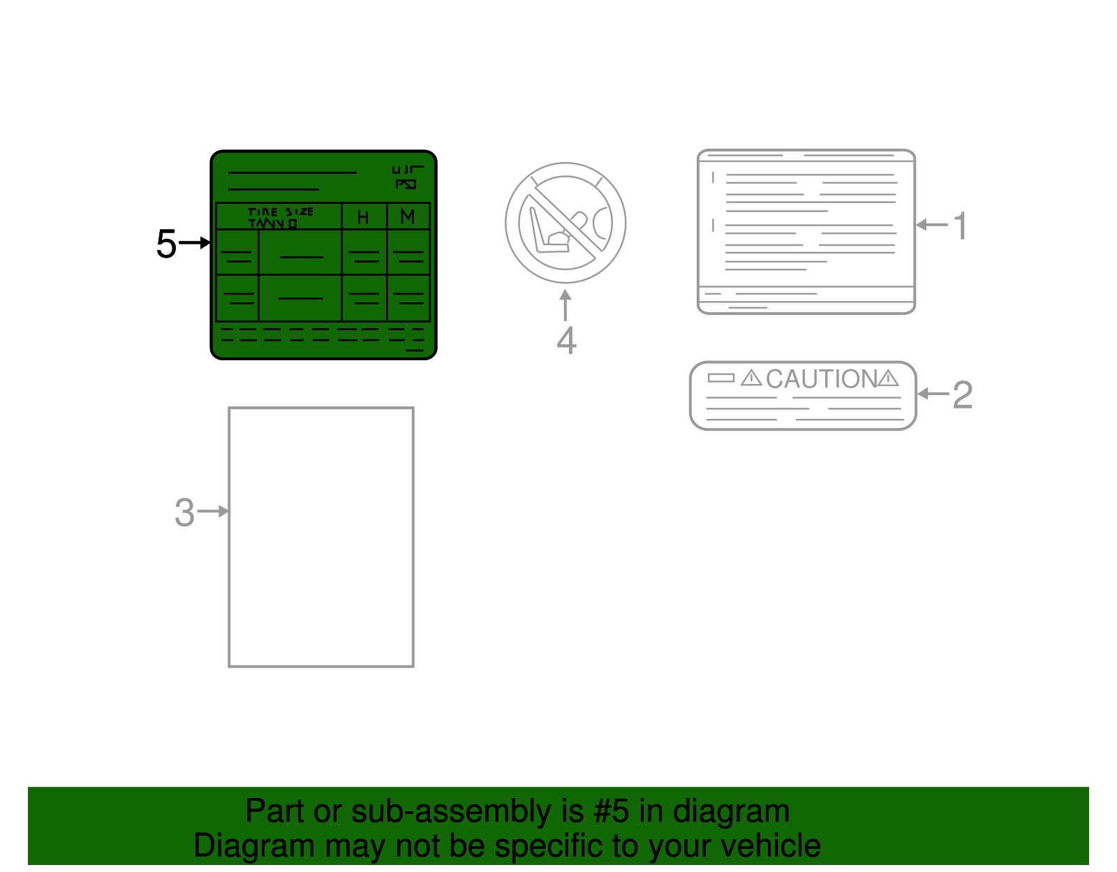 99090-4AJ0A - Tire Info Label - 2015-2020 Nissan NV200 | Conicelli Nissan