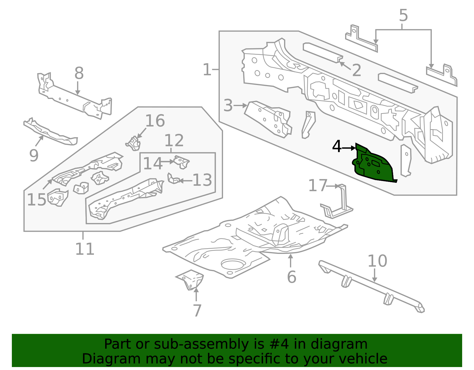 66164-TX4-A00ZZ - High-Quality Gusset for 2013-2018 Acura RDX ...