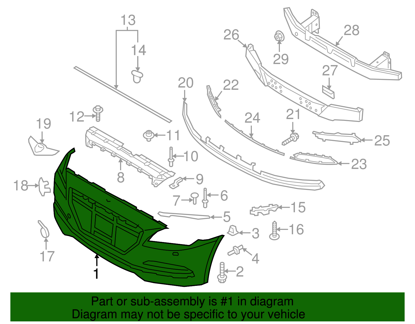 2015-2017 Hyundai Bumper Cover 86511-B1100 | QuirkParts